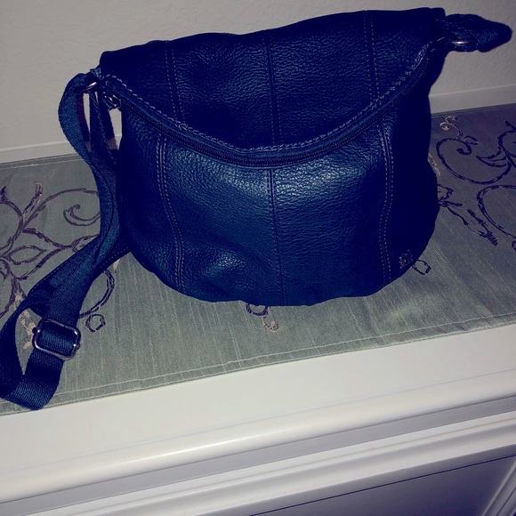Le Sak | Bags | The Sak Blue Leather Shoulder Bag Deena Flap Fold Over ...